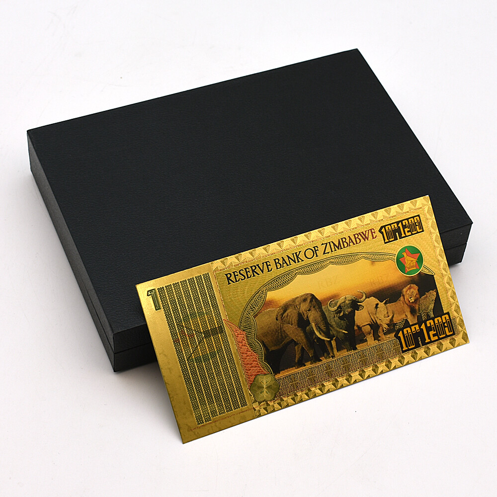 50pcs Zimbabwe Gold Foil Banknotes One Quadringentillion Dollars with ...