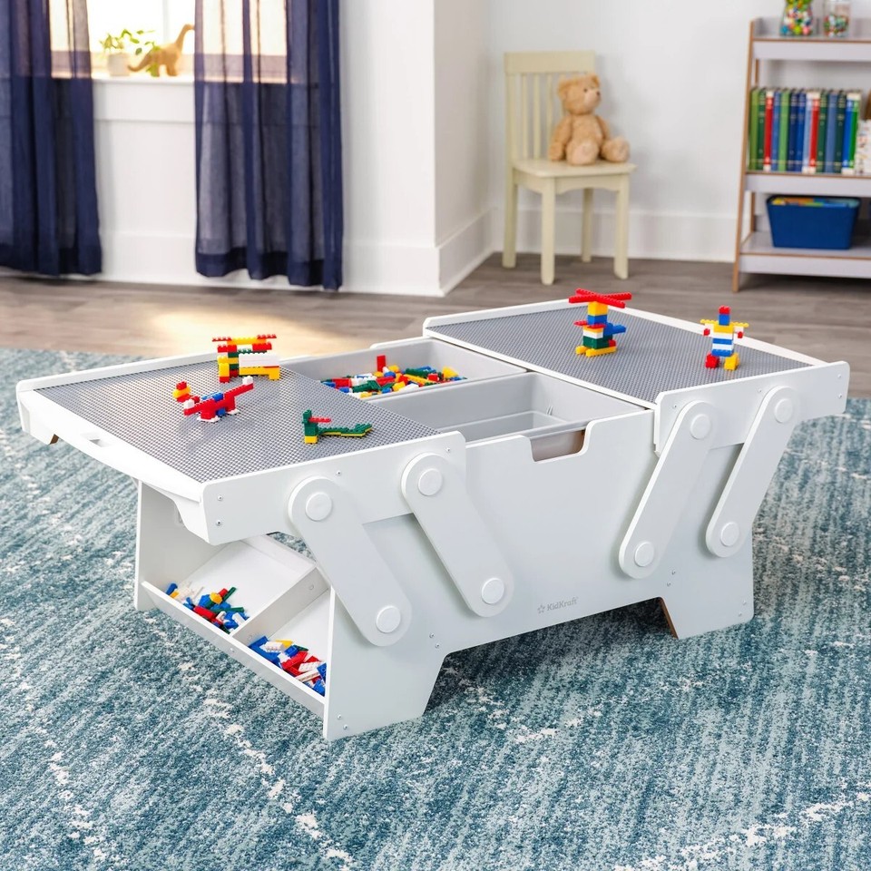 New KidKraft Building Bricks Play N Store Mega Table w/210 Bricks ...