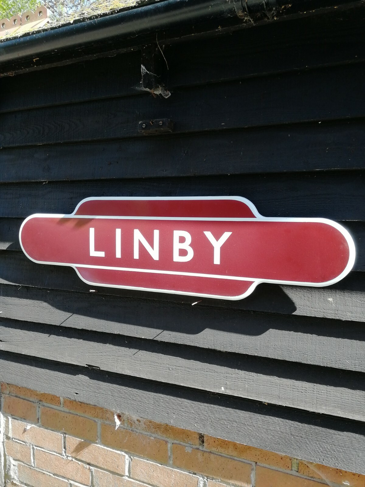 LINBY totem enamel sign British Rail station BR sign train linby sign ...