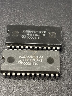 Pair Hitachi HM6116LP-3 2048 Word CMOS Static Ram SRAM 24-pin IC Chip ...