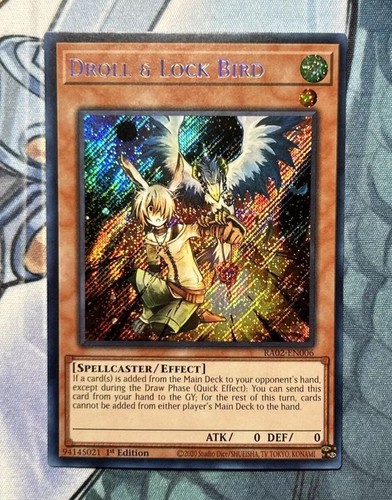 Droll & Lock Bird - RA02-EN006 Yugioh Secret Rare 1st Edition NM | eBay