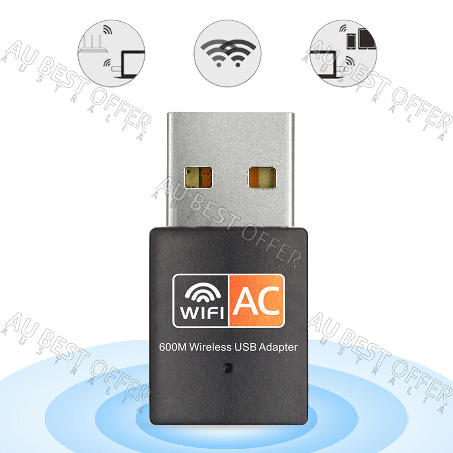 600Mbps USB WiFi Wireless Dongle AC600 Lan Network Adapter 5GHz 2.4GHz ...