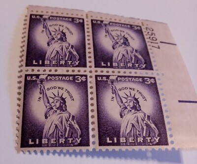 3 Cent Purple Lady Liberty Postage Stamp, Block Of 4, Original Gum . | eBay
