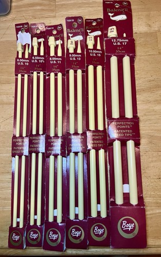 LOT Boye Balene II Knitting Needles Plastic 5 Pair Single Point ...