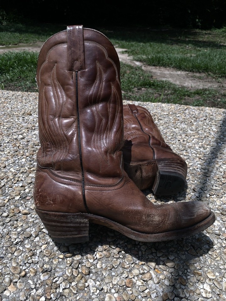 Frye Cowboy Boots Men's 11.5D Brown Western Made in USA Point Toe Tall ...