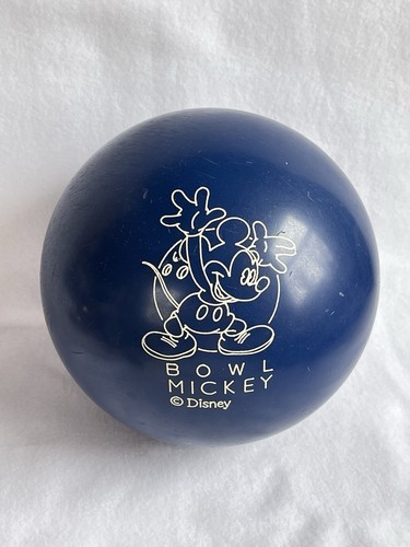 Vintage Brunswick Disney Bowl Mickey Mouse Bowling Ball Blue 12 Lb with ...