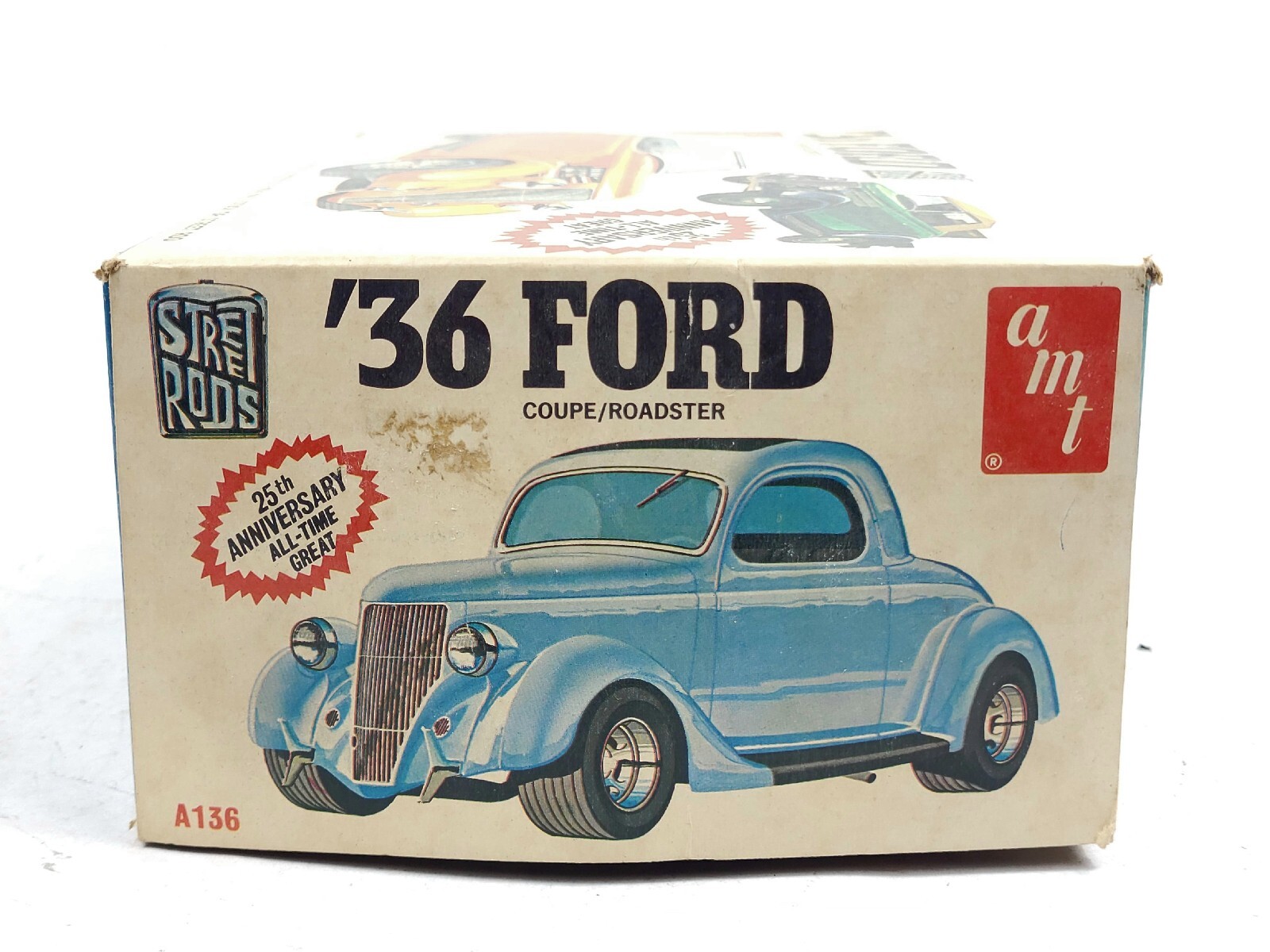 Vintage AMT 36 1936 Ford Coupe Roadster Street Rods 1:25 Model Kit A136 ...