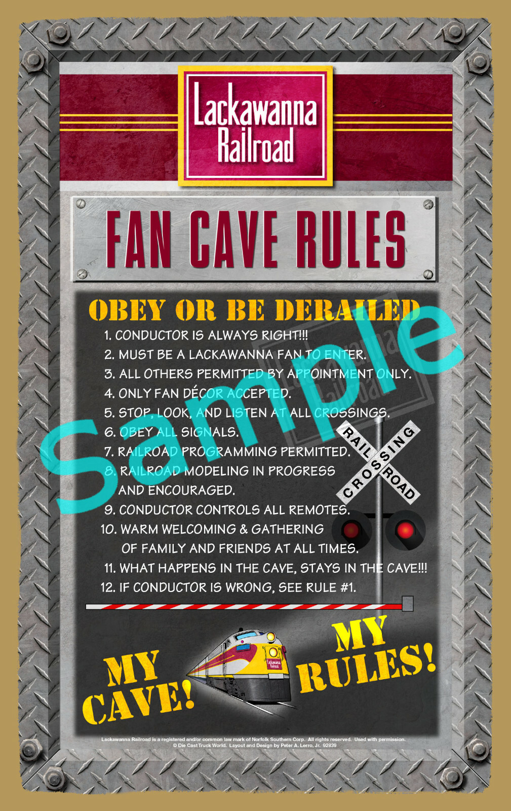 Lackawanna Railroad Wood Plaque-Sign /Man Cave/Train & Kids Room | eBay