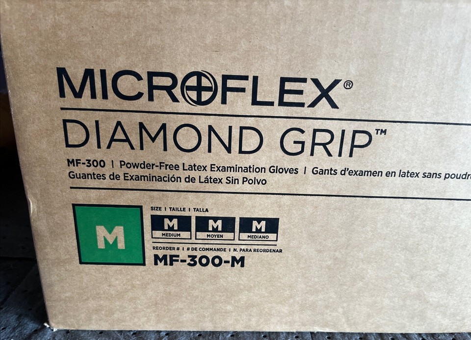 Microflex MF300M-CASE Diamond Grip Med Disposable Latex Gloves - 1,000pk | eBay
