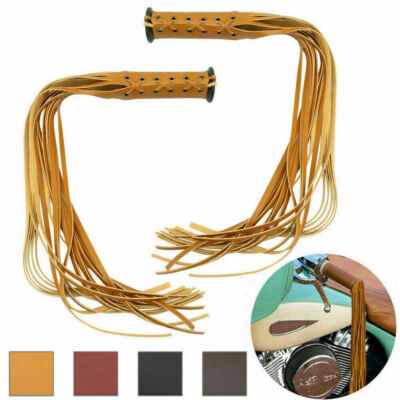 Universal Motorcycle Leather Handlebar Grip Tassel w/ Clutch Lever ...