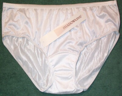 3 Pair Size 8 White ShadowLine Hidden Elastic Waist & Leg White Hipster ...