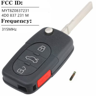 REPLACEMENT FLIP REMOTE KEY FOB for AUDI A6 A8 TT S6 S8 TRANSMITTER ...