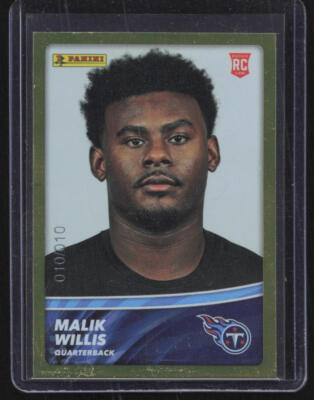 2022 Panini Sticker & Card Malik Willis #99 Gold Rookie #10/10 Titans ...