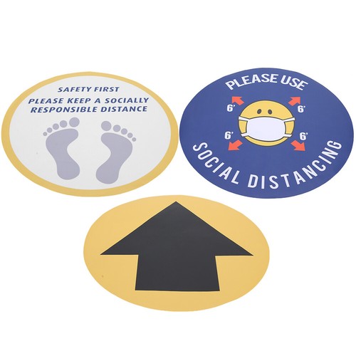 5pcs / Bag Safety Distance Sign Decal Distance Warning Floor Sticker ...
