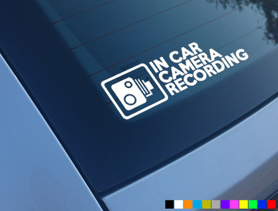 IN CAR CAMERA RECORDING CAR STICKERS DECALS WINDOW FUNNY BUMPER CCTV HD ...
