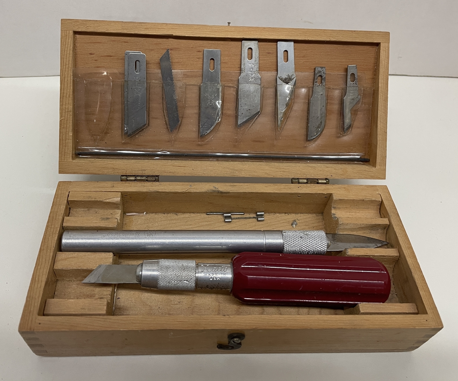 Vintage X-ACTO Hobby Kit Knife Tool Set in Original Wood Box - Not ...