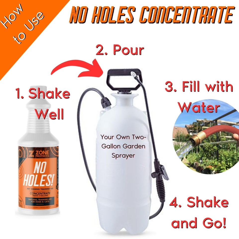 Stop Digging Dogs; Zone Protects No Holes Gallon Concentrate Bundle ...