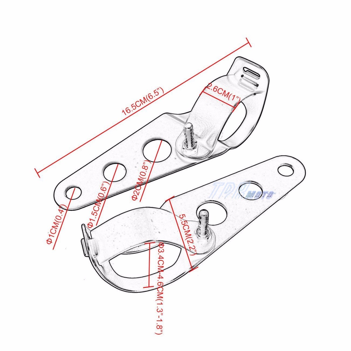 1 Pair Black New Headlight Bracket Mount Clamp Black Steel 35-43mm fork ...