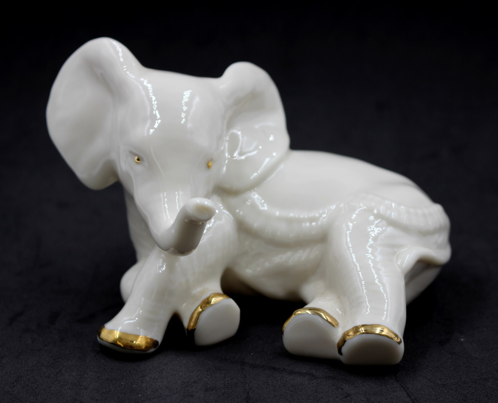 Lenox Elephant Laying Down Figurine Gold Accents ~ Great Condition | eBay