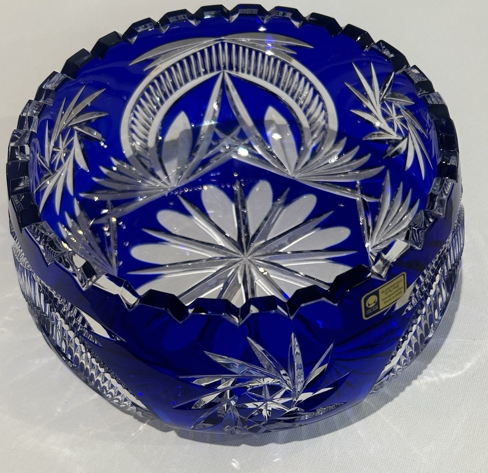 Bohemian Royal Cobalt Blue Crystal Bowl | eBay