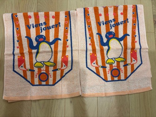 Pingu Sumitomo Lifestyle Face Towel 2-Piece Set Rare Aniation Model JPN ...