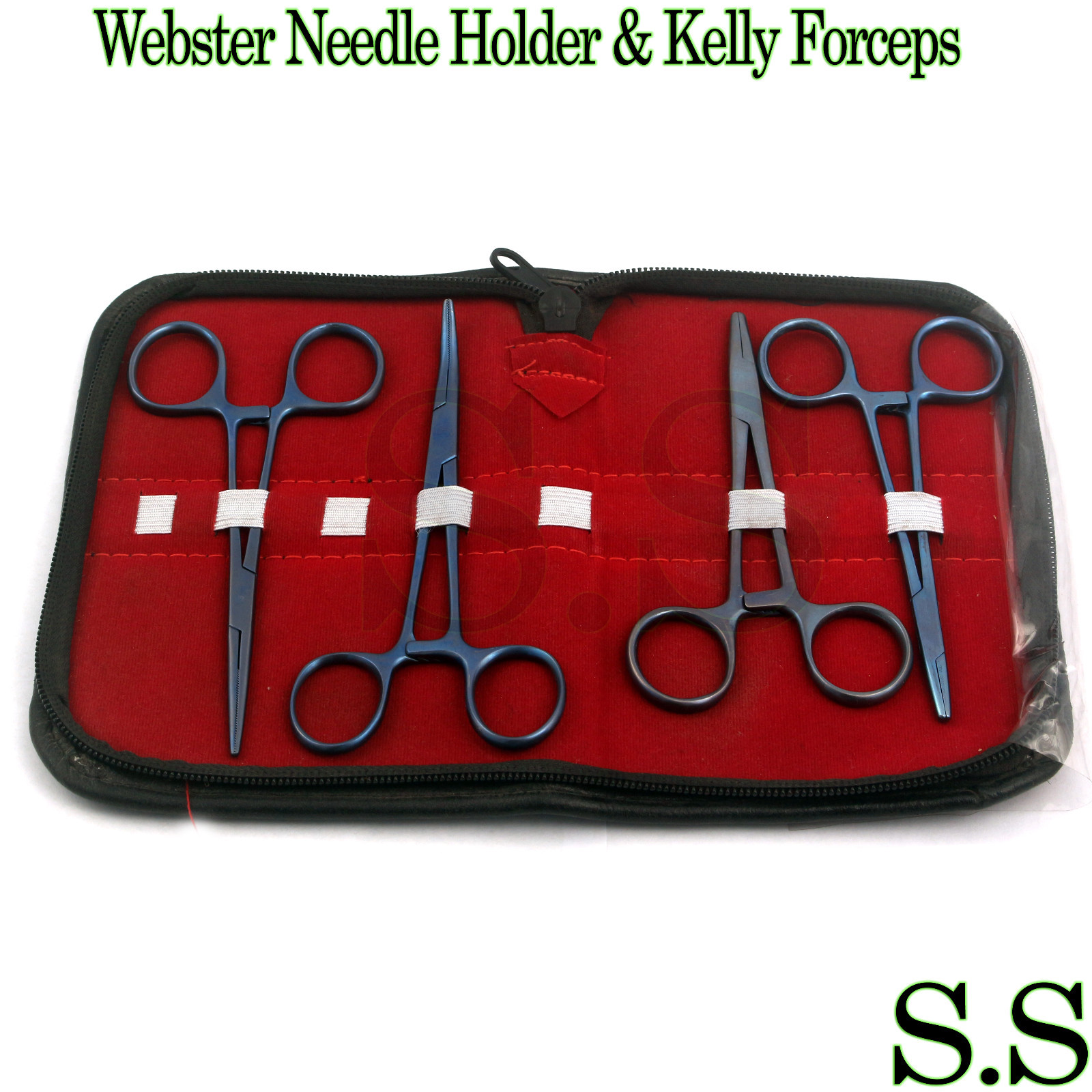 Webster Needle Holder & Kelly Forceps 5"6" Titanium Surgical Instrument ...