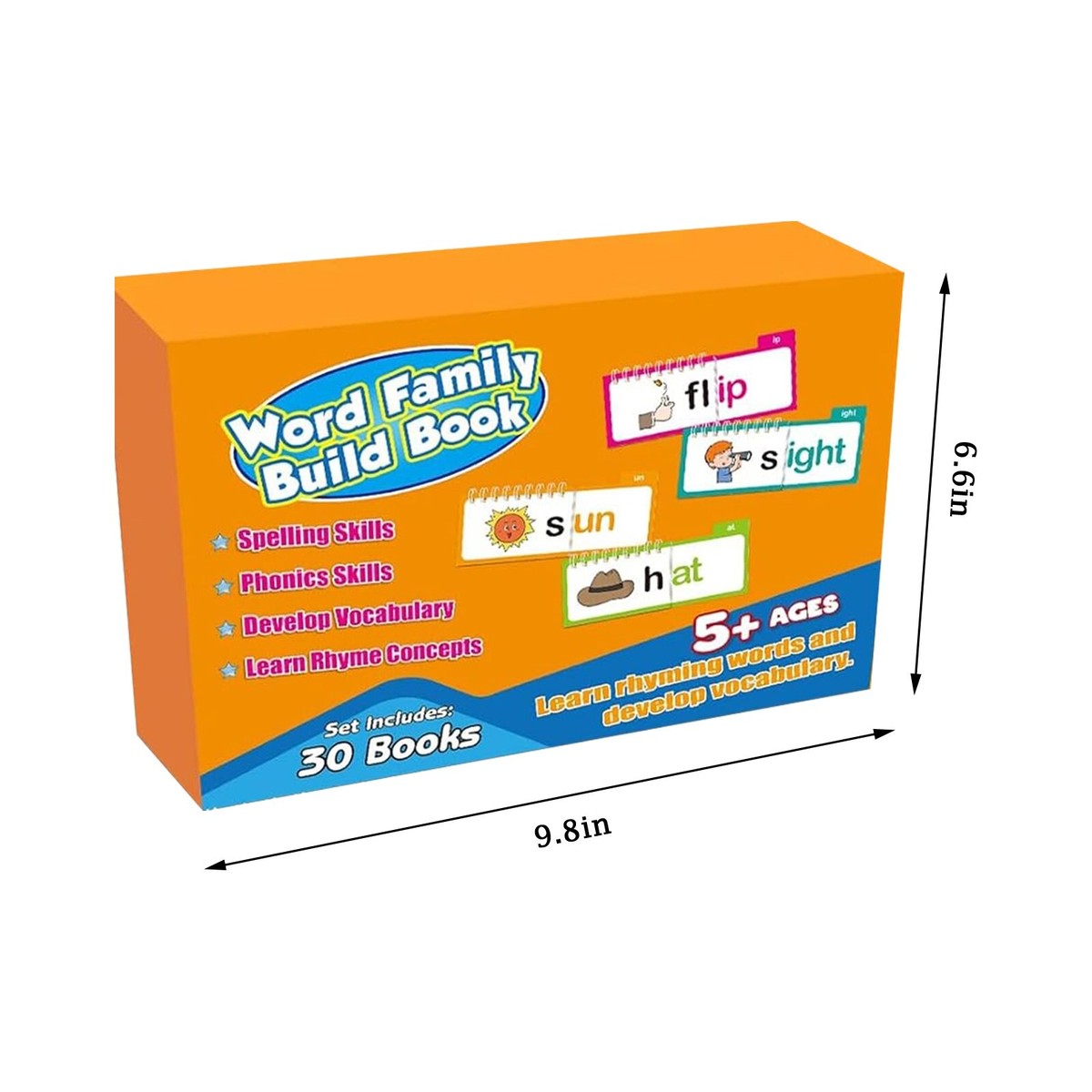 Kindergarten Books 30 Read And Rhyme Flip Books - Word Family Learning ...