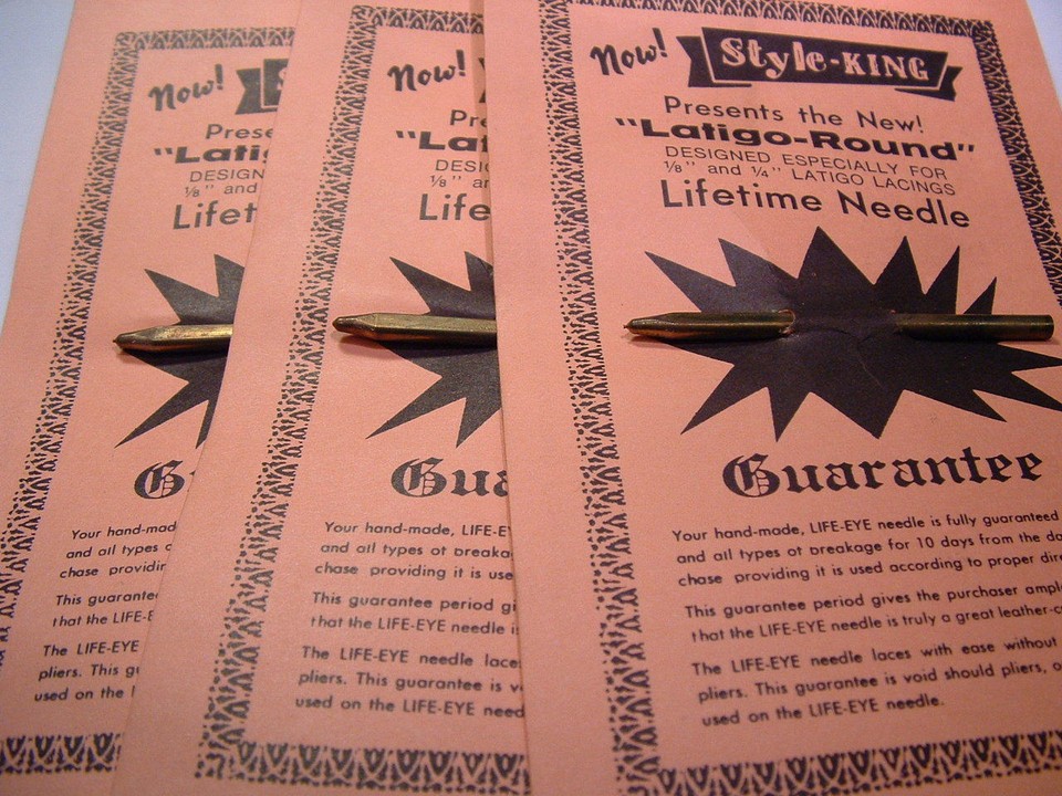 10 solid brass PERMA LOK LACING NEEDLE Leather braiding LEATHERCRAFT ...