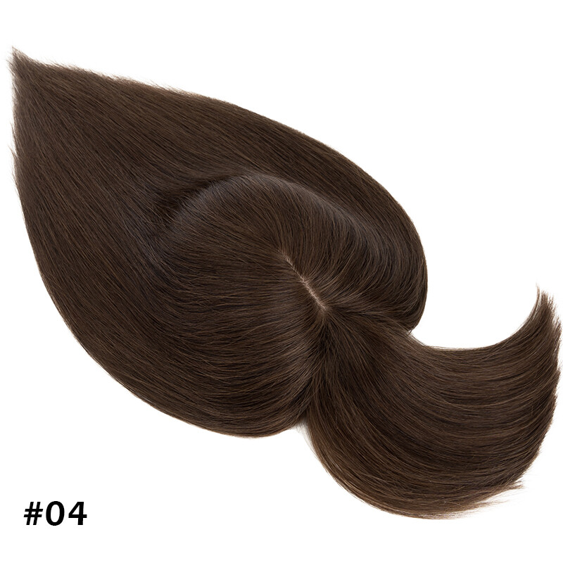 CLEARANCE Women Human Hair Topper with Bangs / Parting Clip In Real ...