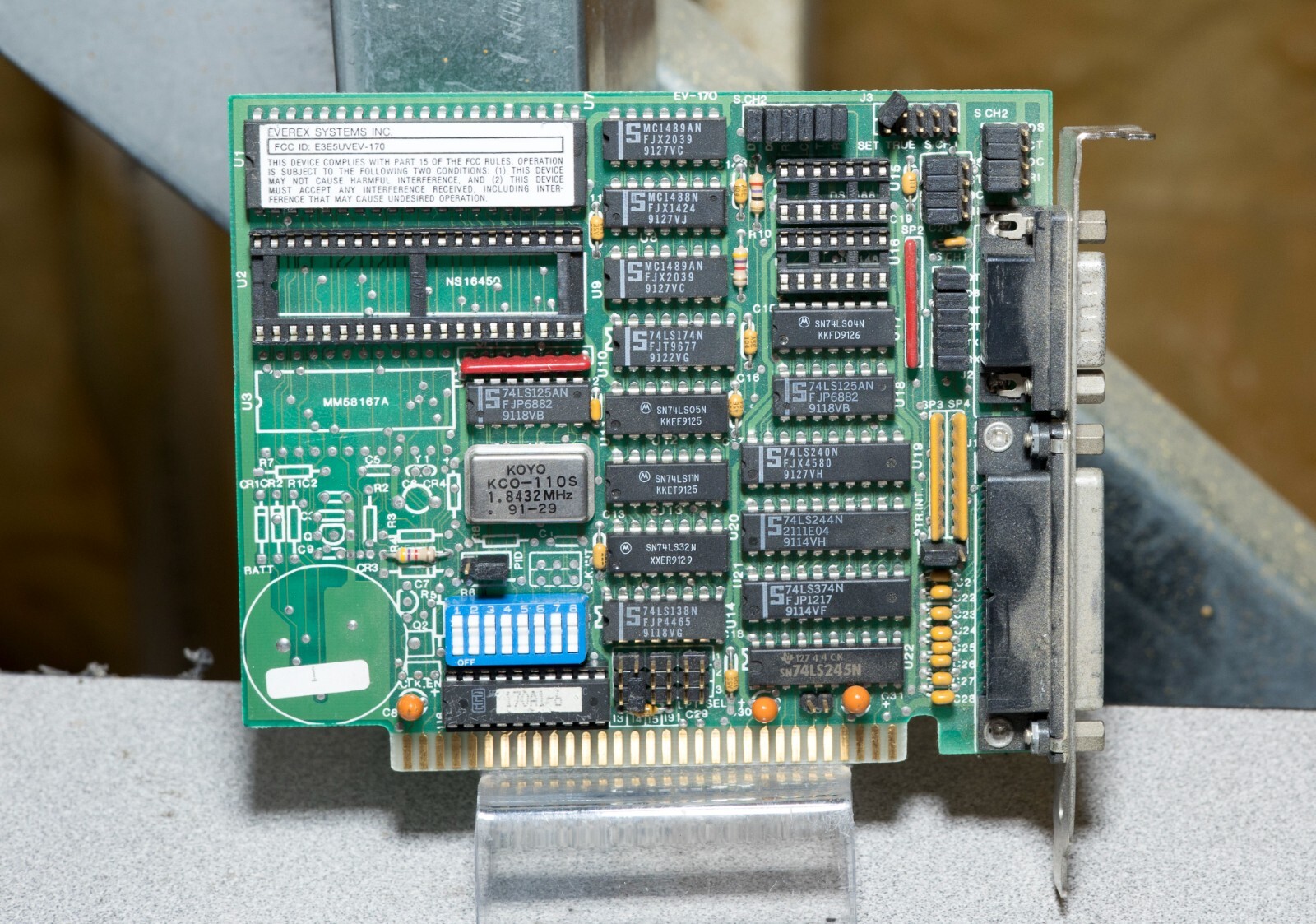 Vintage Everex EV-170 serial parallel IO card 8 bit ISA ISA505 | eBay