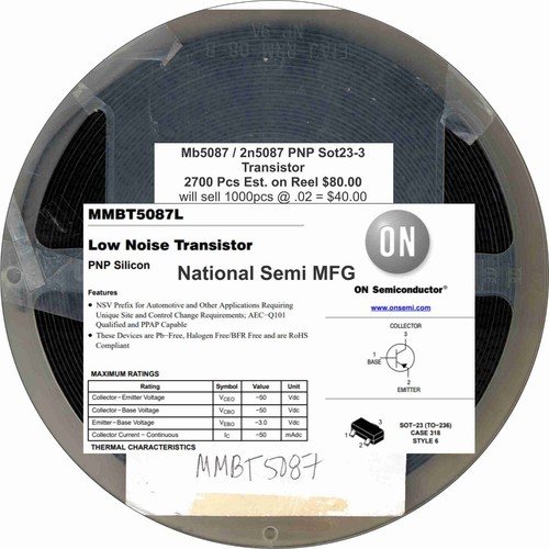 2n5086, 2n5087, mbt5087 - Transistor PNP SMT SOT23-3 2700 Pcs | eBay UK