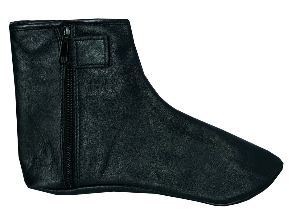 Mens Ladies Unisex Real Leather Black Socks Khuffs Khuffain for Hajj ...