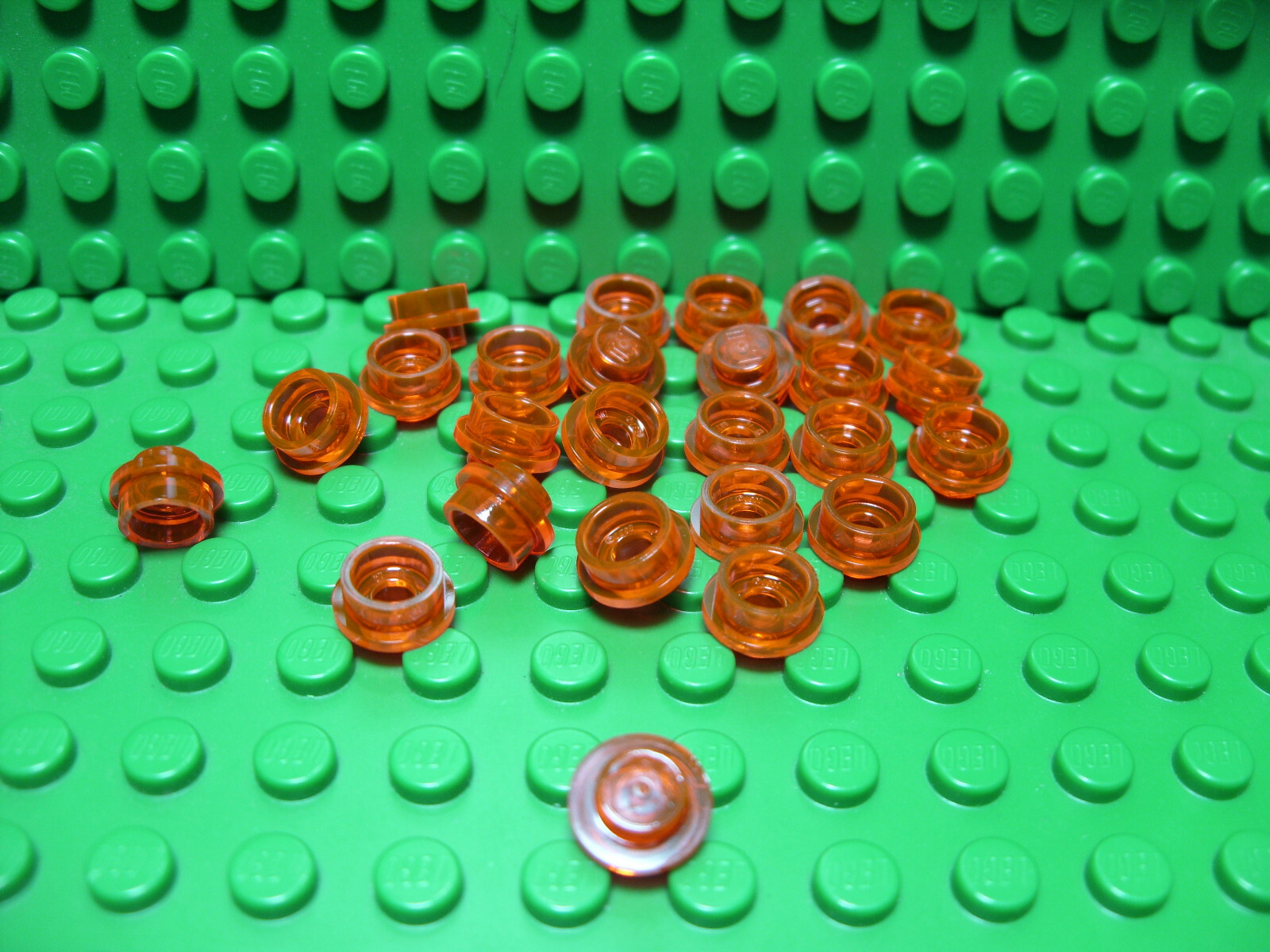 ** 25 CT LOT ** Lego NEW trans neon orange 1 x 1 round plate pieces (A ...
