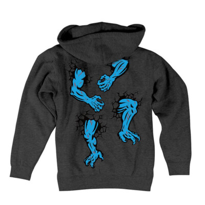 Santa Cruz Rob Roskopp ARMS ZIP UP Skateboard Hoodie CHARCOAL HEATHER ...