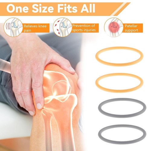 4x Knee Strap Patella Tendon Support, Silicone Patella Fine Bands for ...