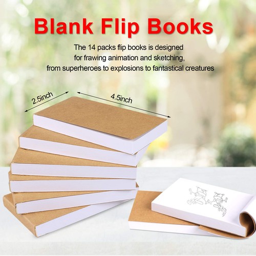 14 Pack Blank Flipbooks, 840 Sheets (1680 Pages) Flip Book Paper for ...