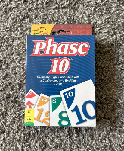 Phase 10 - A Rummy Type Card Game with Challenges & Twists - Brand New ...