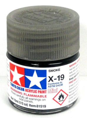 Tamiya 81519 X-19 Smoke 1/3 oz Acrylic "Mini" Paint Bottle | eBay