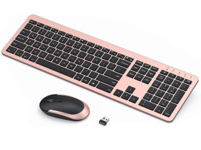 Wireless Keyboard and Mouse Combo - Full Size Slim Thin Wireless ...