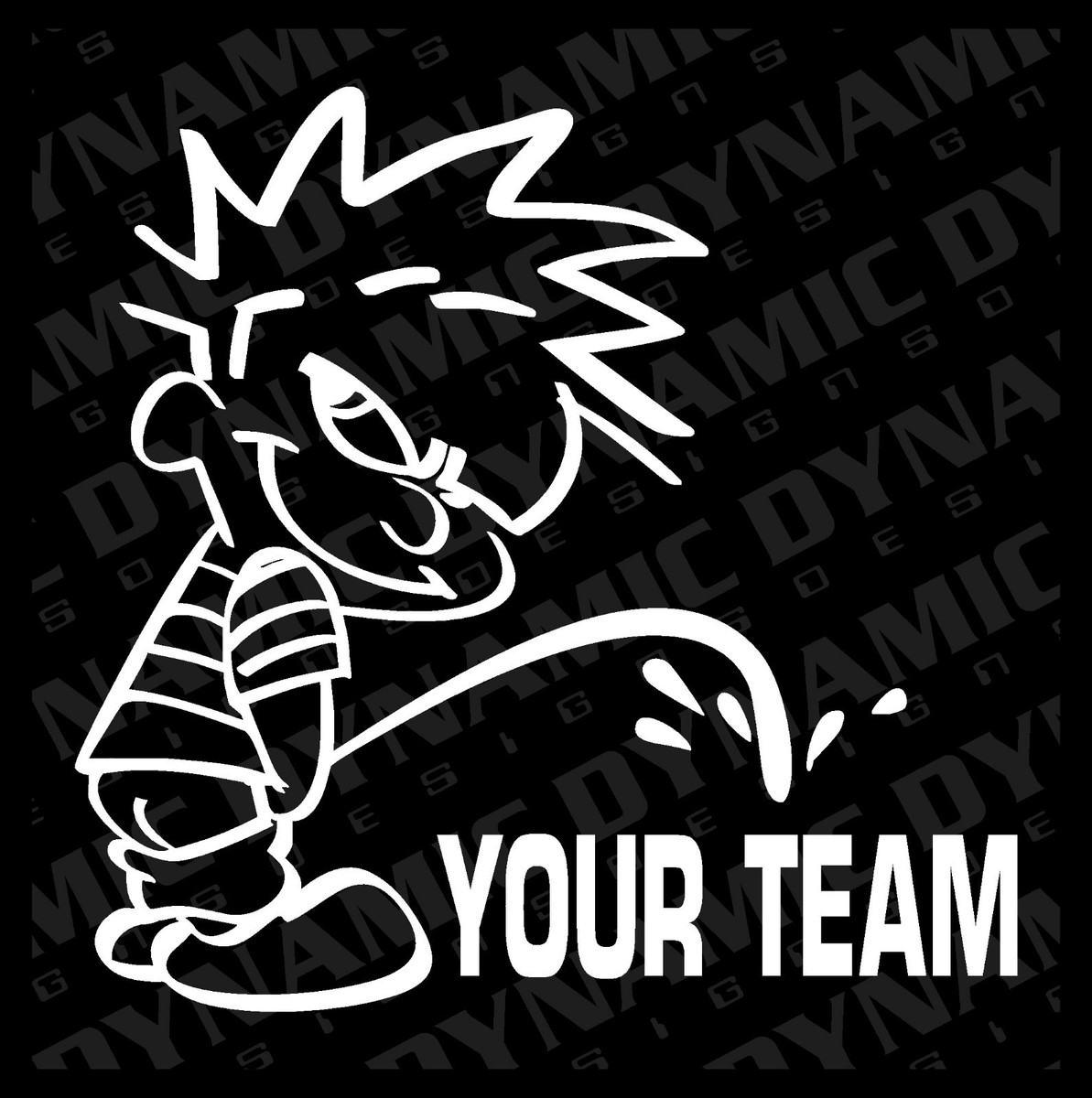 Calvin Pissing On Penn State Logo 6" Calvin Pee Piss On Your Team