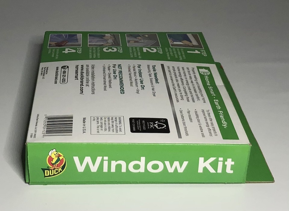 Duck Window Kit Insulates 5 Indoor 3’ x 5’ Windows Complete Shrink Film ...