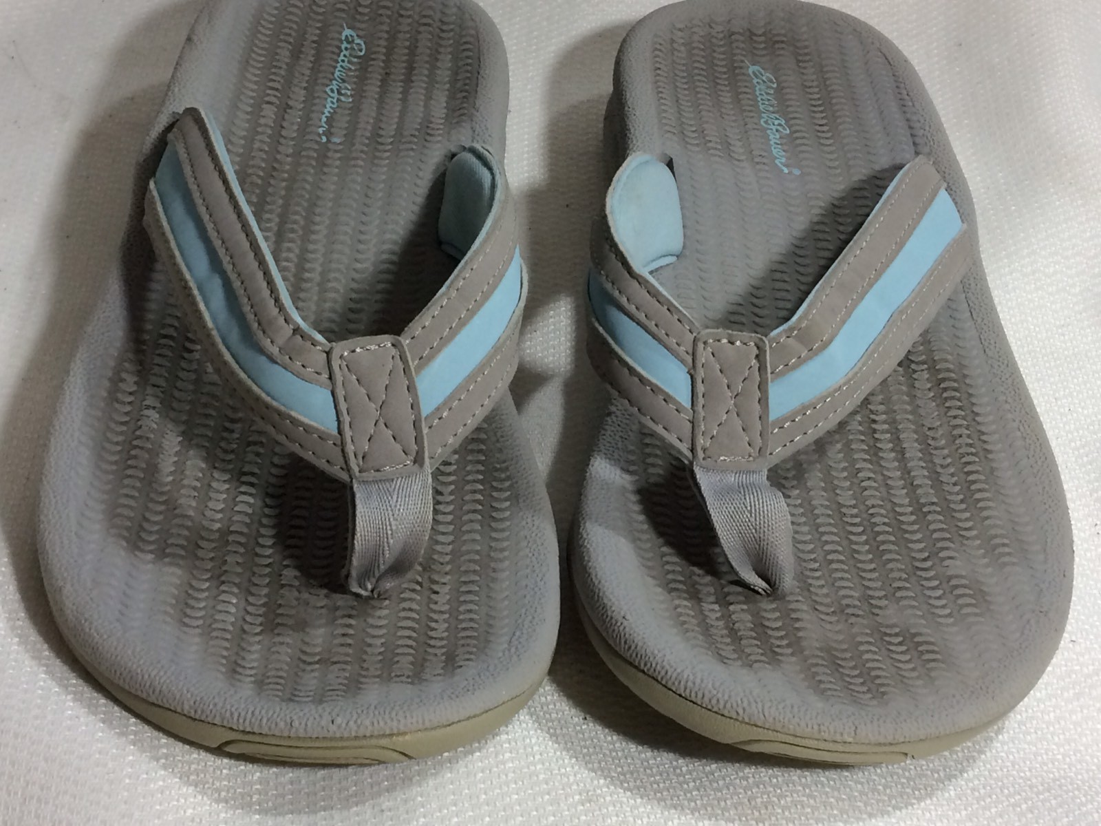 Eddie Bauer Flip Flops Thong Sandals Blue Gray Slides Womens 6 Med ...