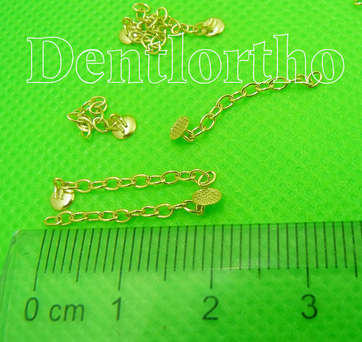 2pcs Gold Traction chain button dental orthodontics archwire elastics ...