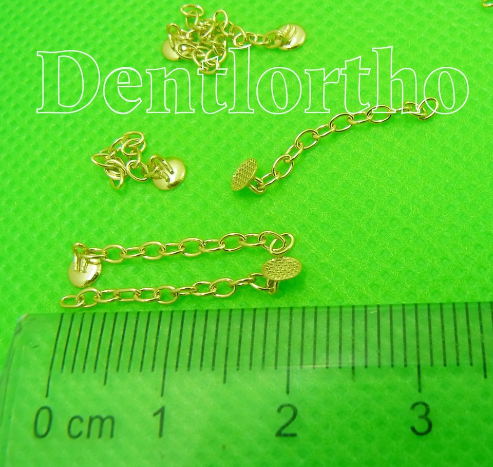 4x Gold Traction Chain Button Dental Orthodontics Buccal Tube Lingual ...