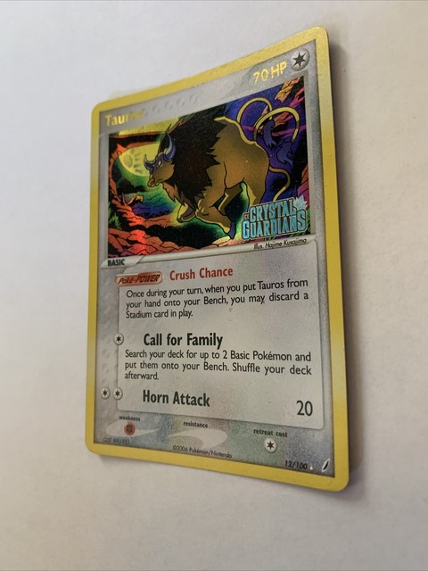 Pokémon TCG Tauros EX Crystal Guardians 12/100 Reverse Holo Holo Rare ...