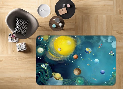 3D Blue Spaceship ZHUA1508 Game Non Slip Rug Mat Photo Carpet Zoe ...