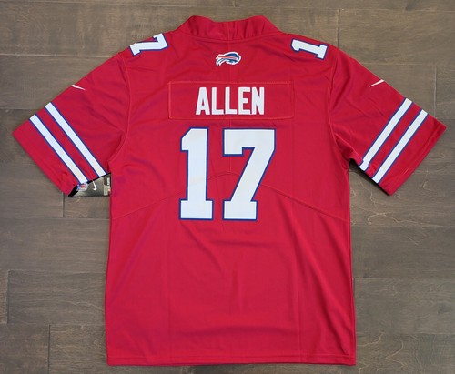 Josh Allen #17 Bills Stitched Alternate Red Color Rush Game Jersey NWT ...