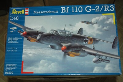 1/48 scale Revell Messerschmitt Bf-110G2-R3 WWII fighter plastic model ...