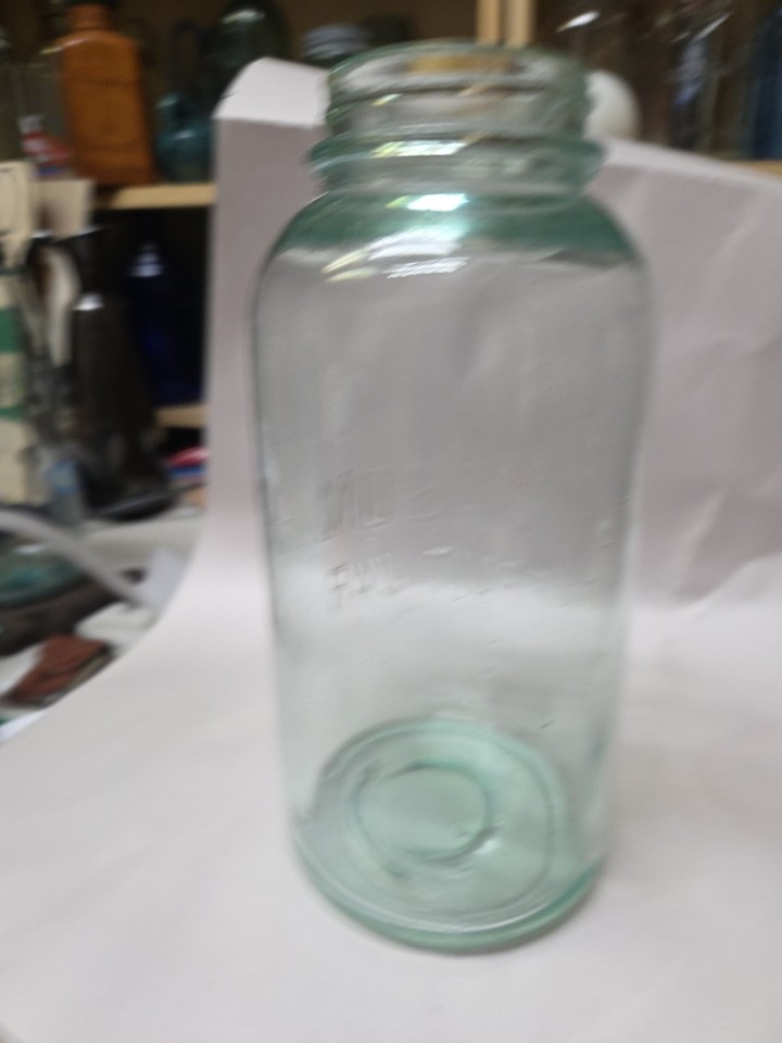Mason Fruit Jar. Half Gallon Green. Mint Complete | eBay