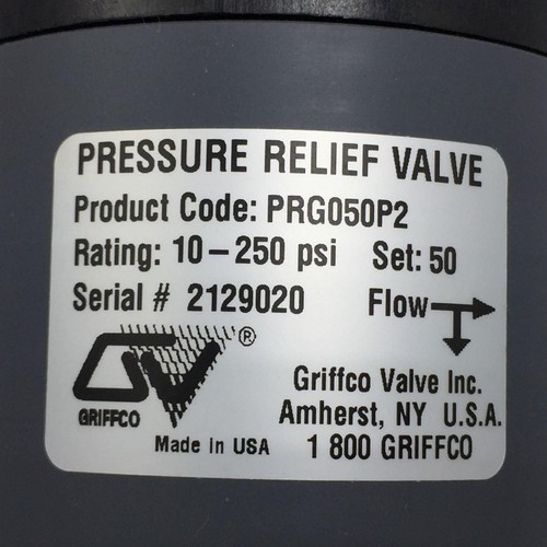 Griffco Valve Inc PRG050P2 Pressure Relief Valve 10-250Psi | eBay
